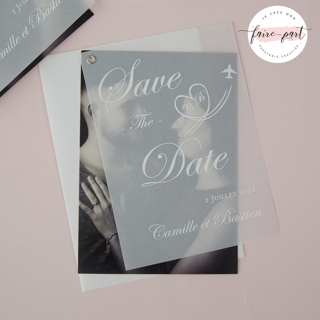Faire-part mariage sur calque